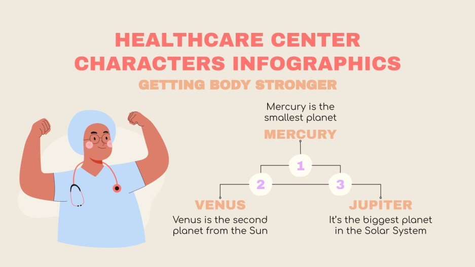 Healthcare Center Characters Infographics | Google Slides