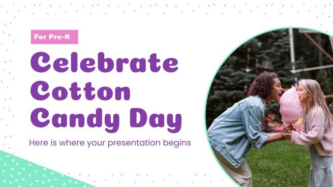 Celebrate Cotton Candy Day for Pre-K | Google Slides & PPT