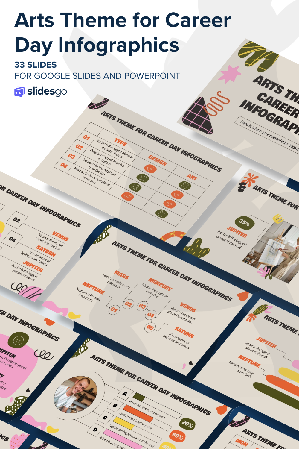 Arts Theme for Career Day Infographics | Google Slides & PPT