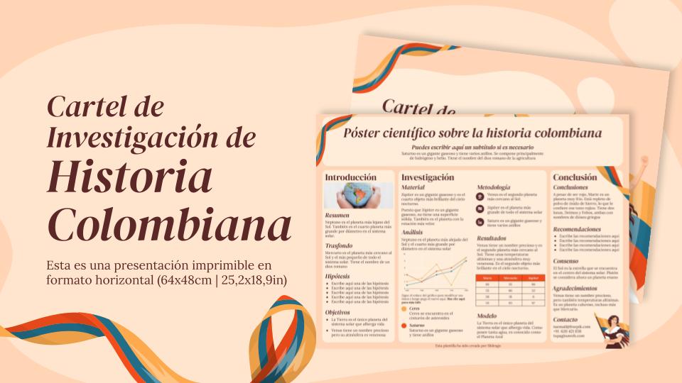 Colombian History Research Poster | Google Slides & PPT