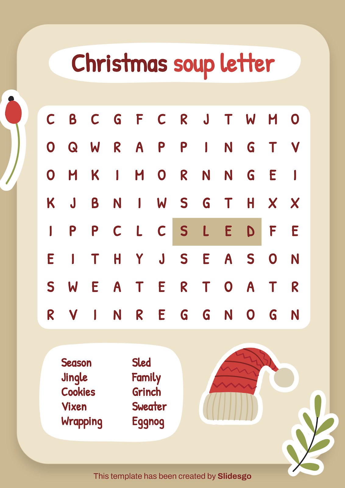 Printable Christmas Card Day Activities for Middle School