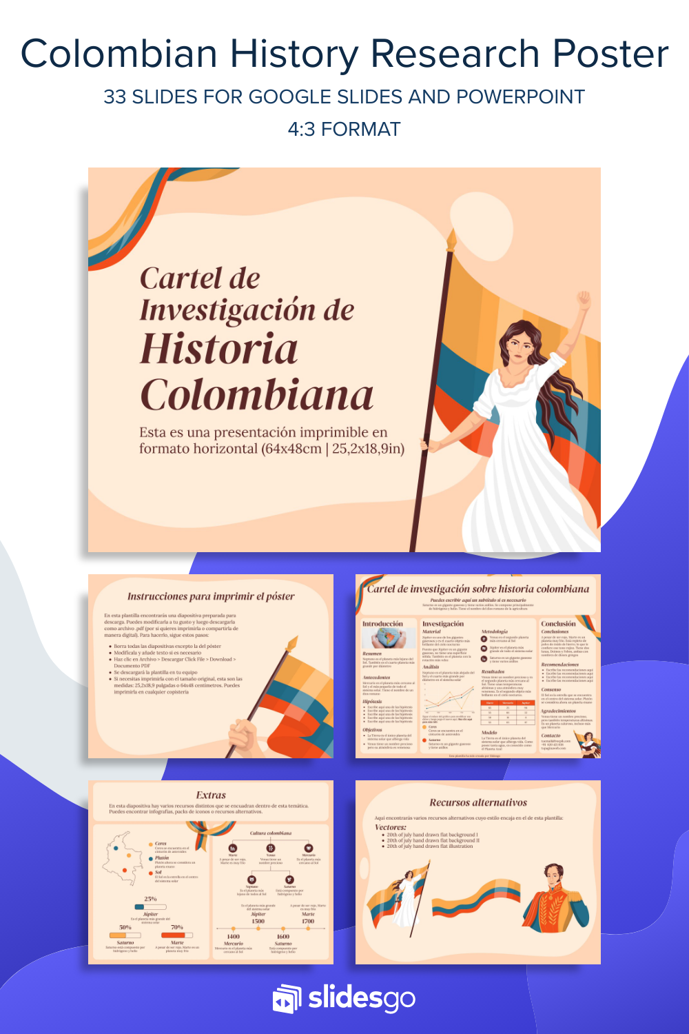 Colombian History Research Poster | Google Slides & PPT