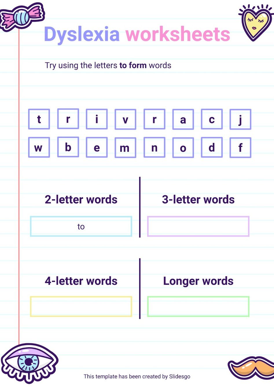 Printable Dyslexia Worksheets for Elementary | Google Slides
