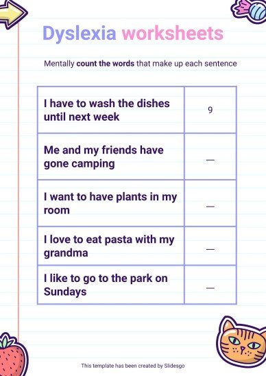 Printable Dyslexia Worksheets for Elementary | Google Slides