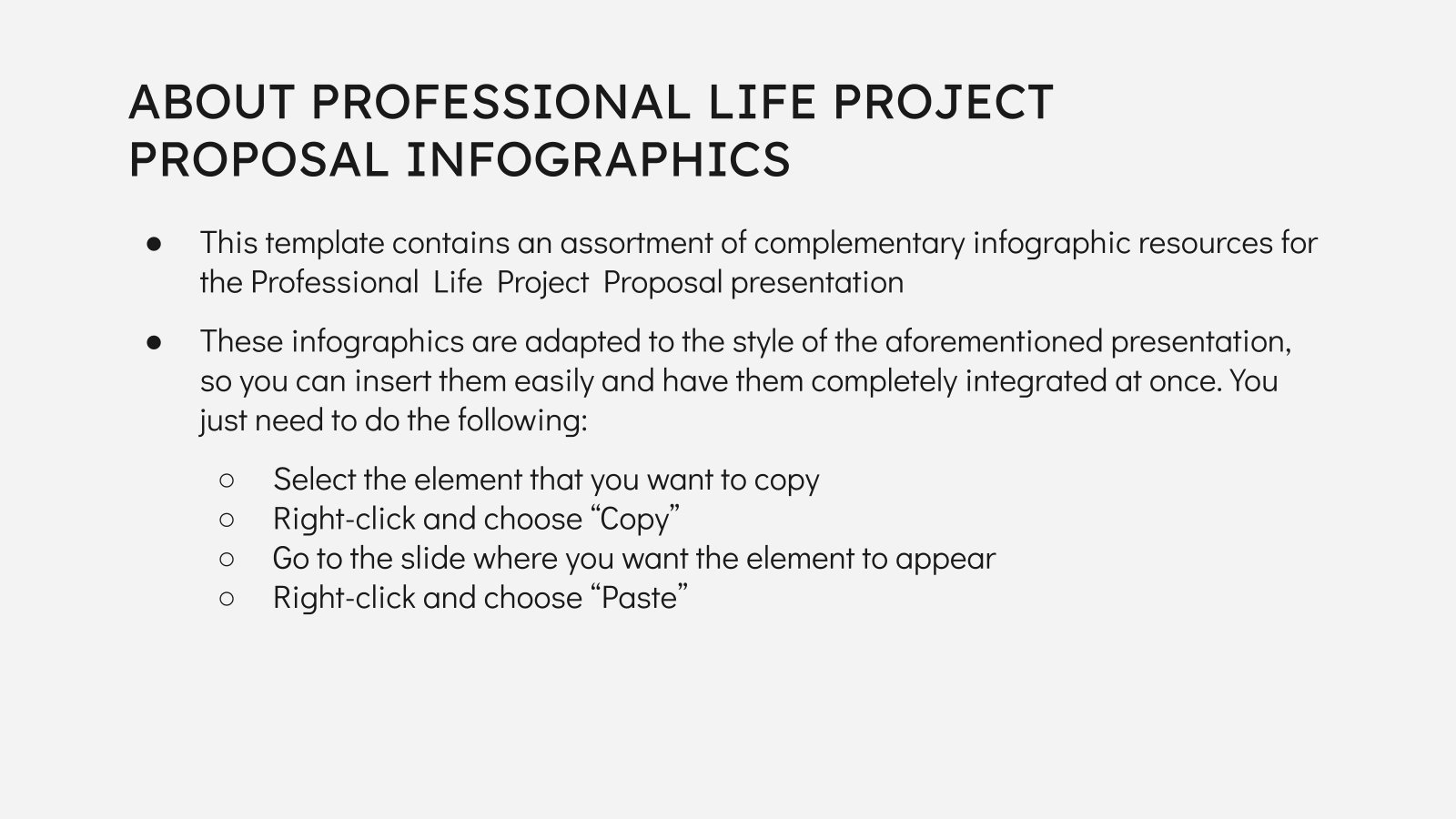Professional Life Project Proposal Infographics