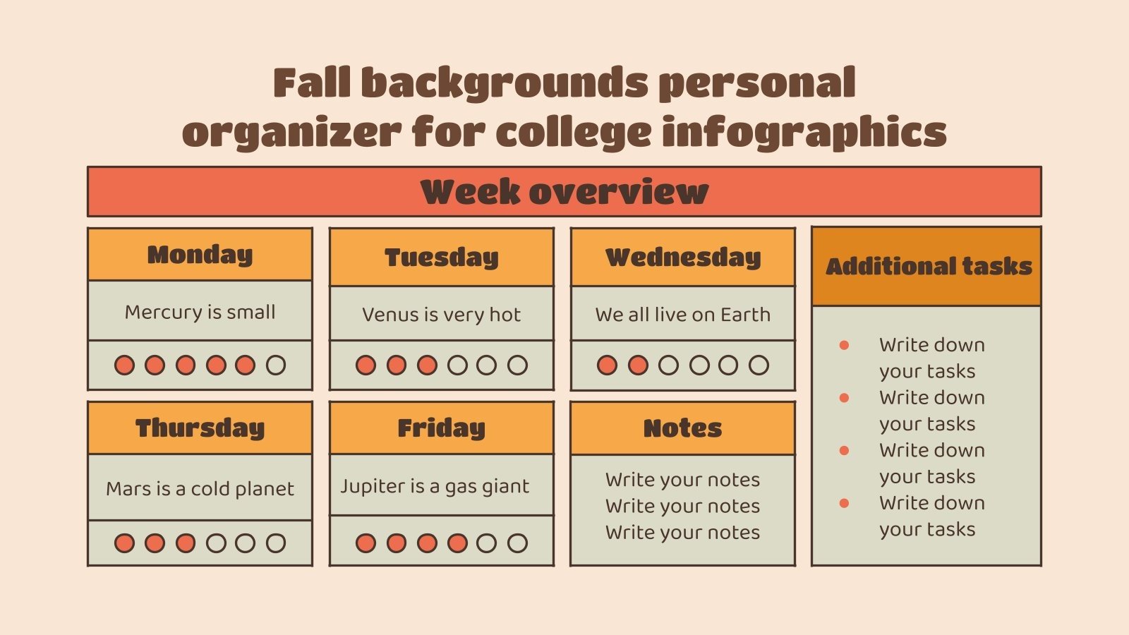 Fall Backgrounds Personal Organizer for College Infographics