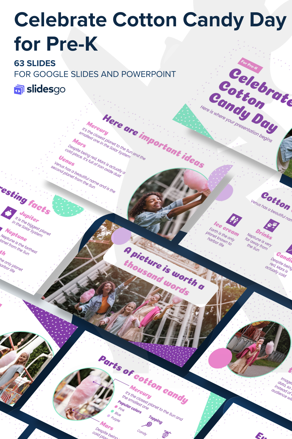 Celebrate Cotton Candy Day for Pre-K | Google Slides & PPT
