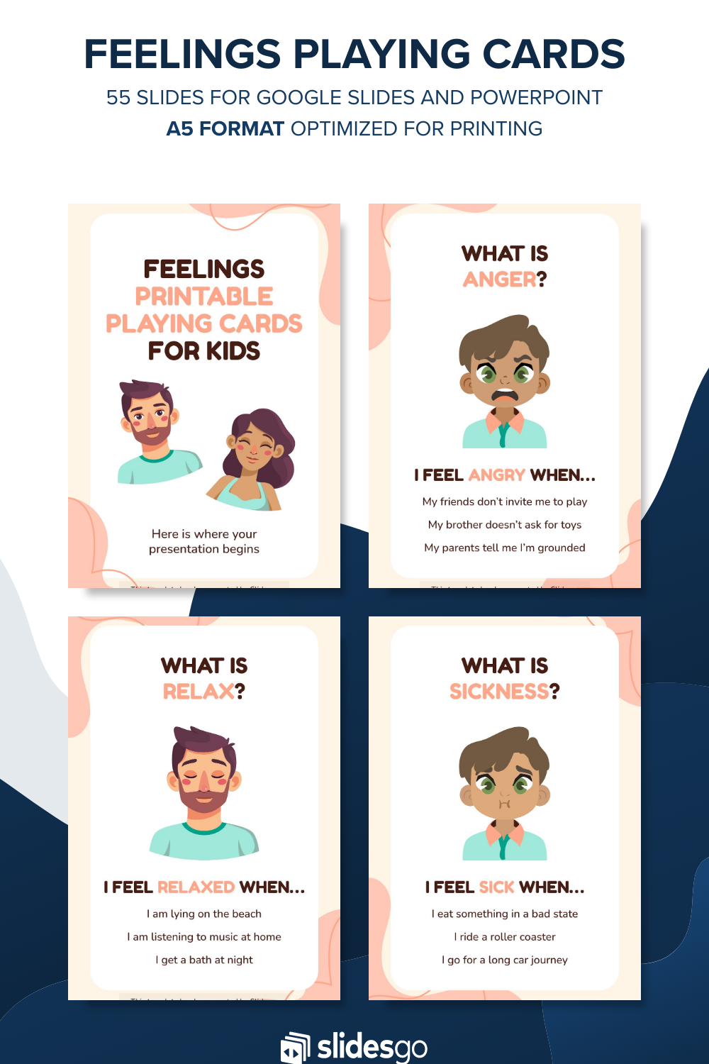 Feelings Printable Playing Cards for Kids
