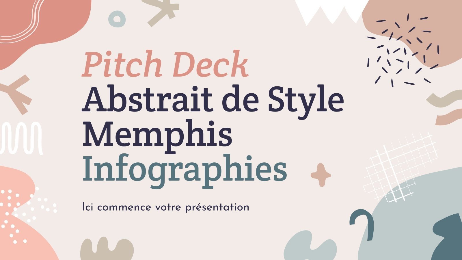Abstract Memphis Style Pitch Deck Infographics