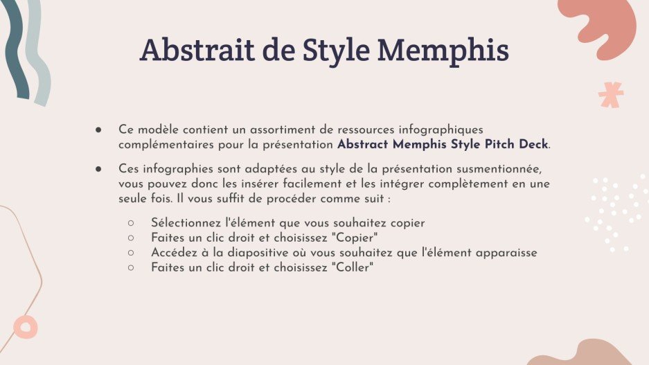 Abstract Memphis Style Pitch Deck Infographics