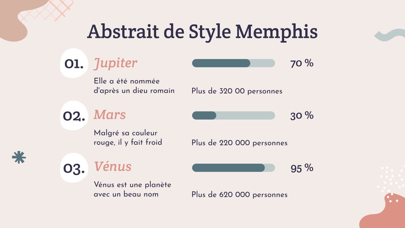 Abstract Memphis Style Pitch Deck Infographics