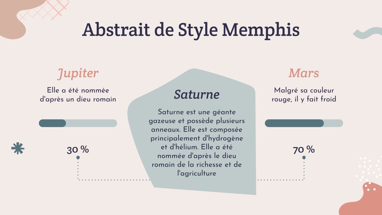 Infografías para pitch deck de estilo abstracto Memphis