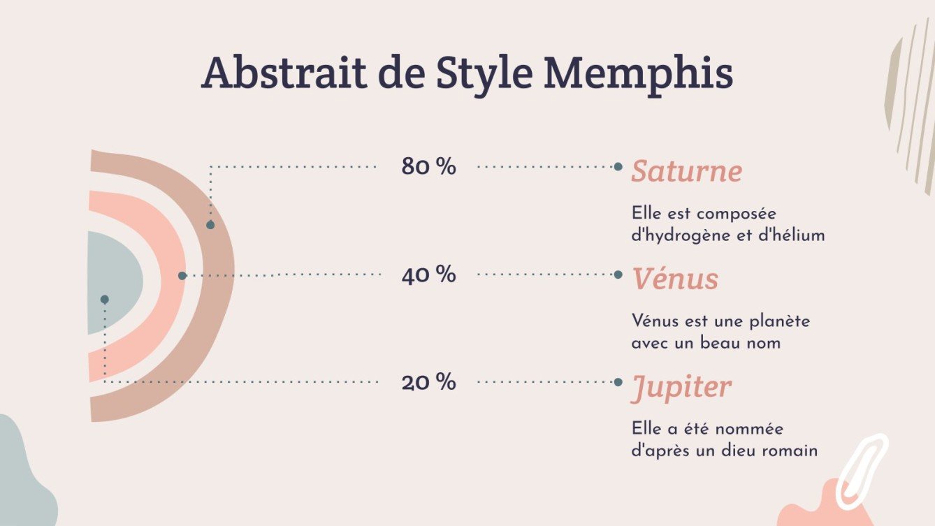 Infografías para pitch deck de estilo abstracto Memphis