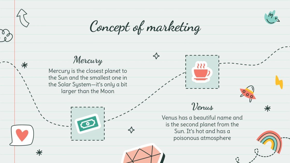 Cute Light Sticker Notes for Marketing | Google Slides & PPT