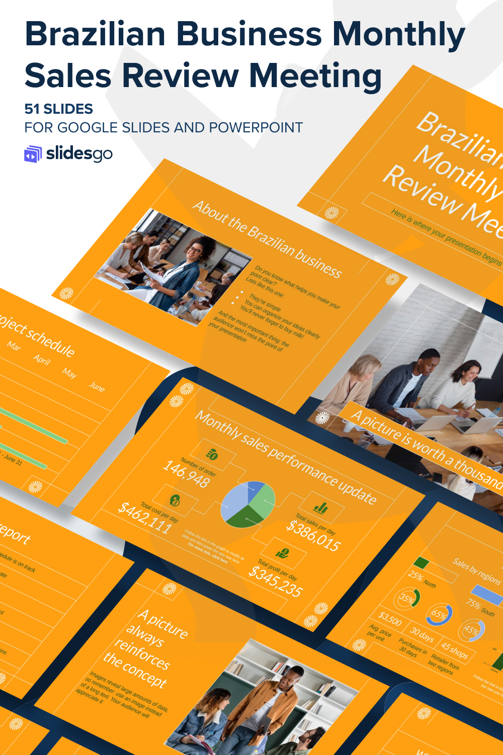 Brazilian Business Monthly Sales Meeting | Google Slides