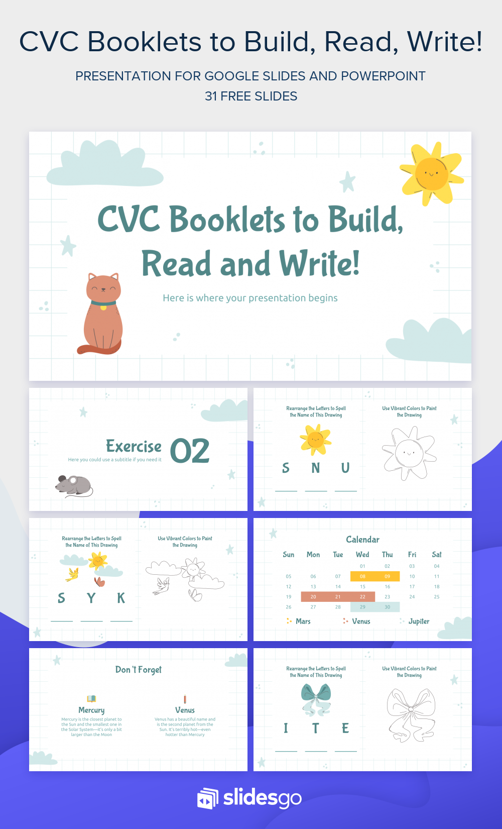 CVC Booklets to Build, Read and Write Google Slides & PPT