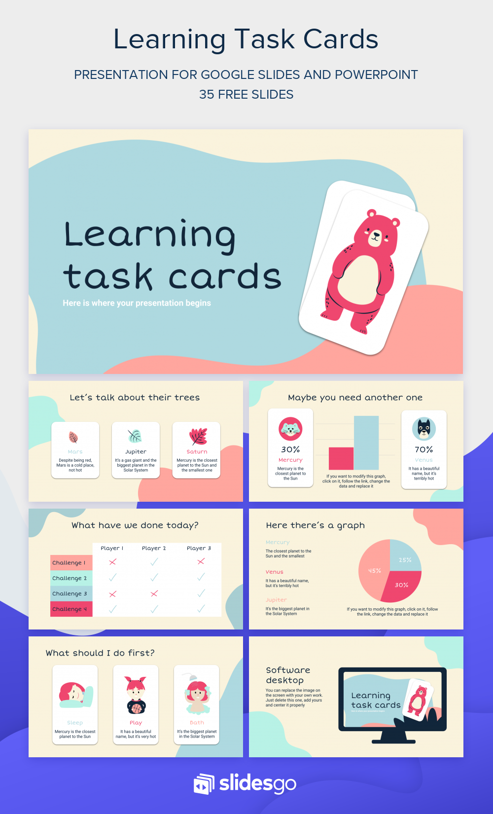 Learning Task Cards | Google Slides & PPT theme