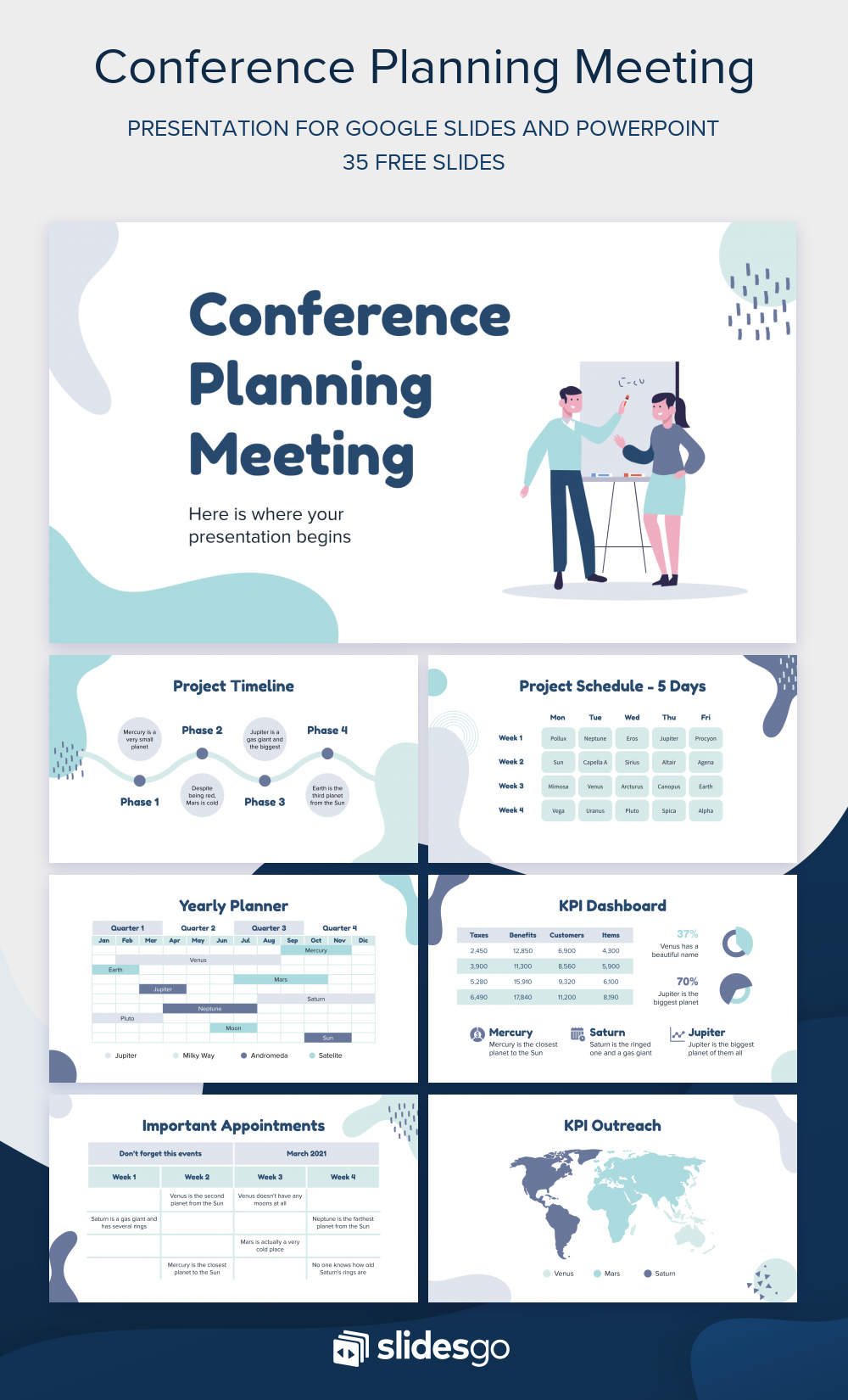 Conference Planning Meeting Google Slides & PPT template
