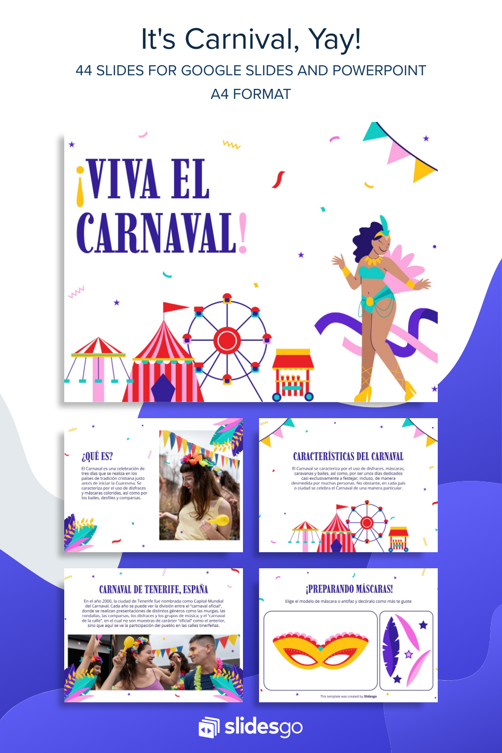 Carnival Cut Out and Coloring Sheets | Google Slides & PPT