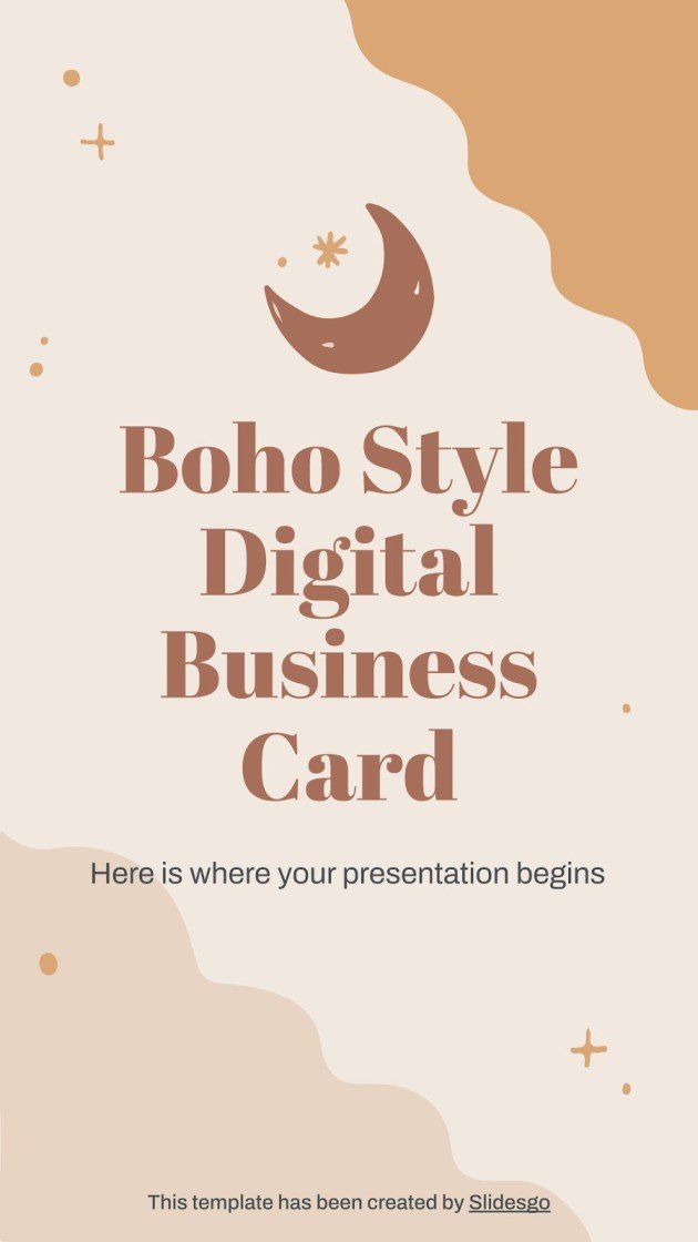 Tarjetas de visita digitales de estilo boho | Google Slides
