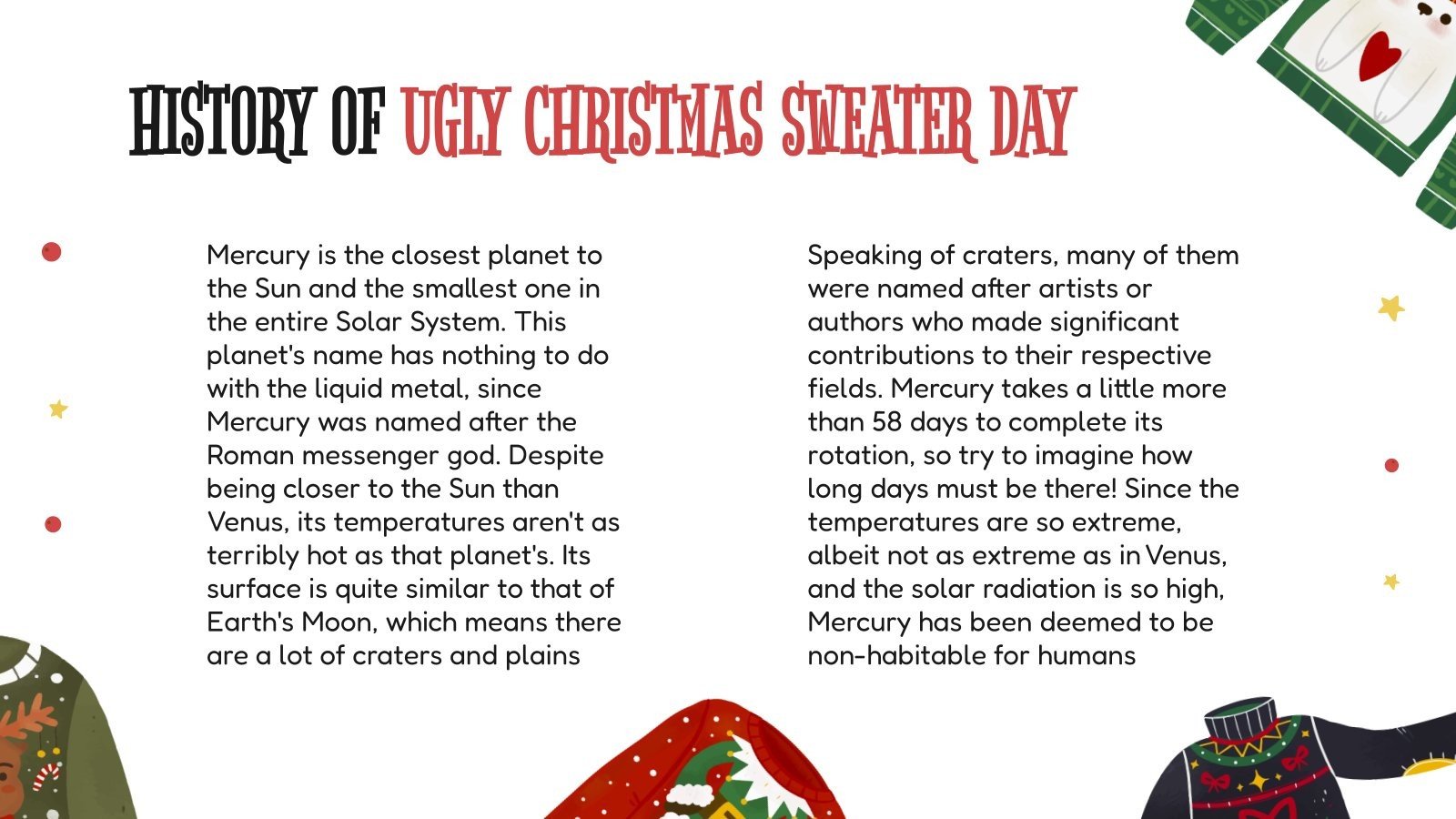 US National Ugly Christmas Sweater Day | Google Slides & PPT