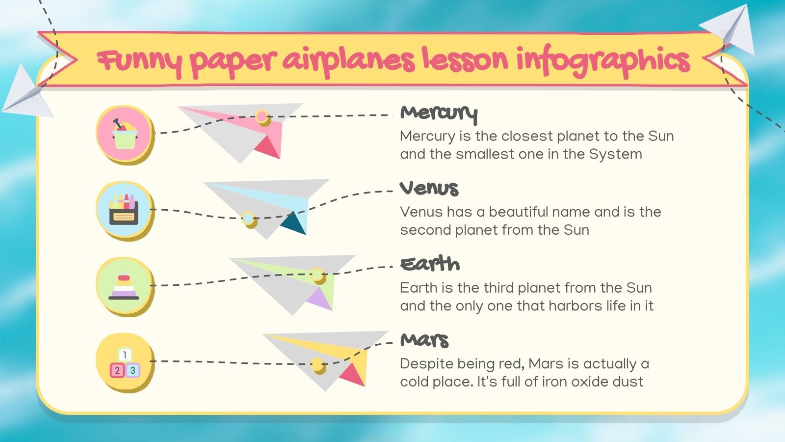 Funny Paper Airplanes Lesson for Kids Infographics