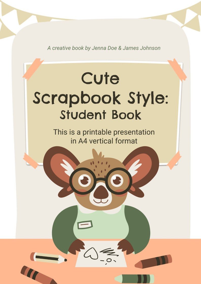 Cute Scrapbook Style: Student Book | Google Slides & PPT