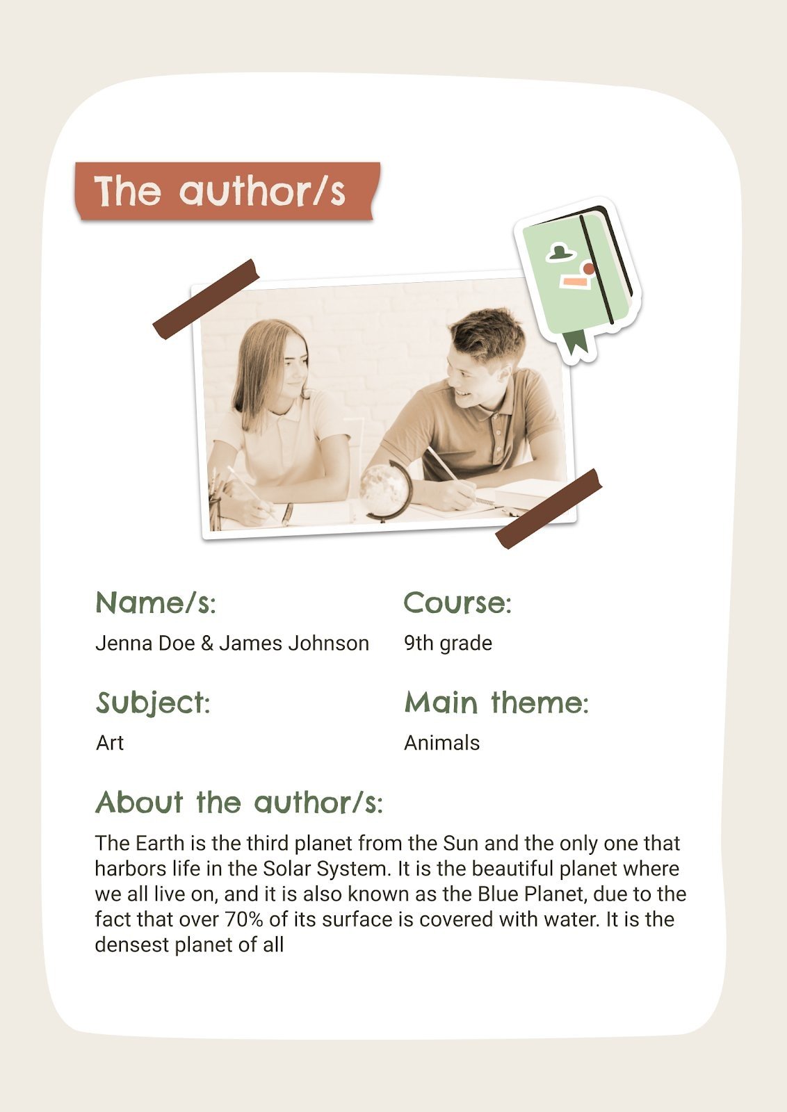 Cute Scrapbook Style: Student Book | Google Slides & PPT