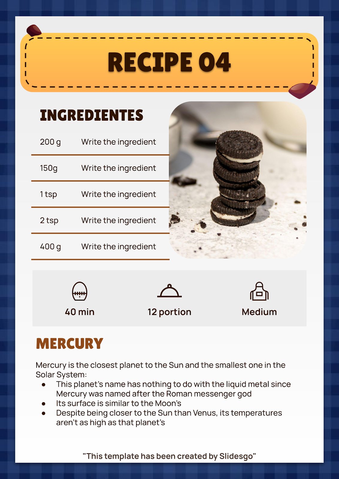 Libro de recetas de galletas | Google Slides y PowerPoint