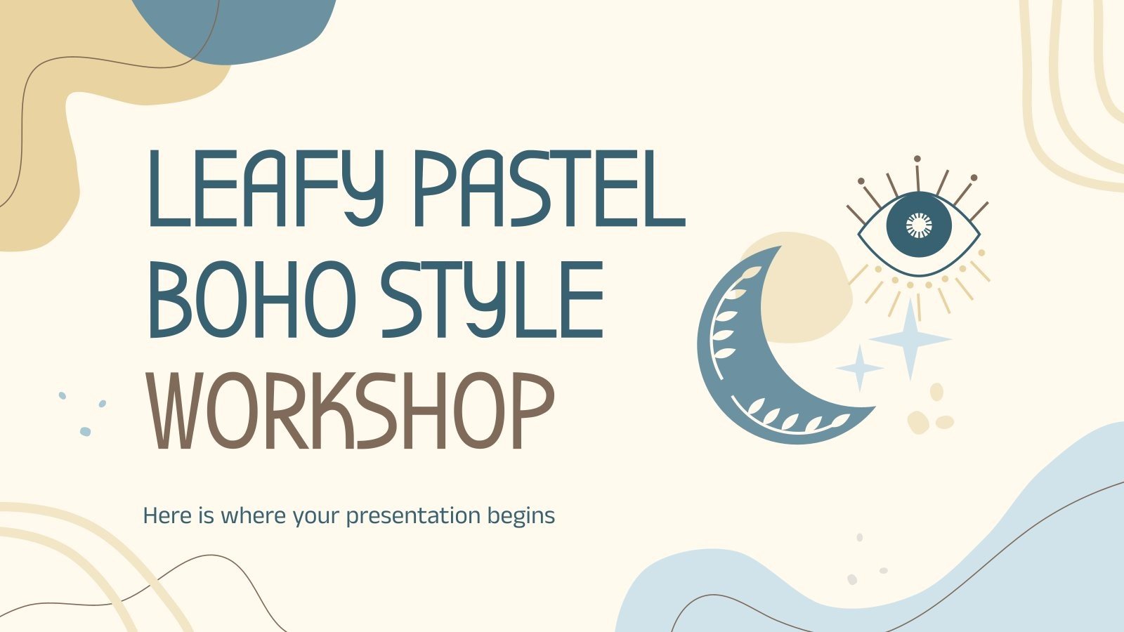 Leafy Pastel Boho Style Workshop | Google Slides & PPT
