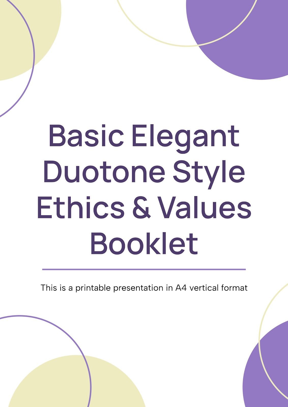 Basic elegant duotone style ethics and values booklet