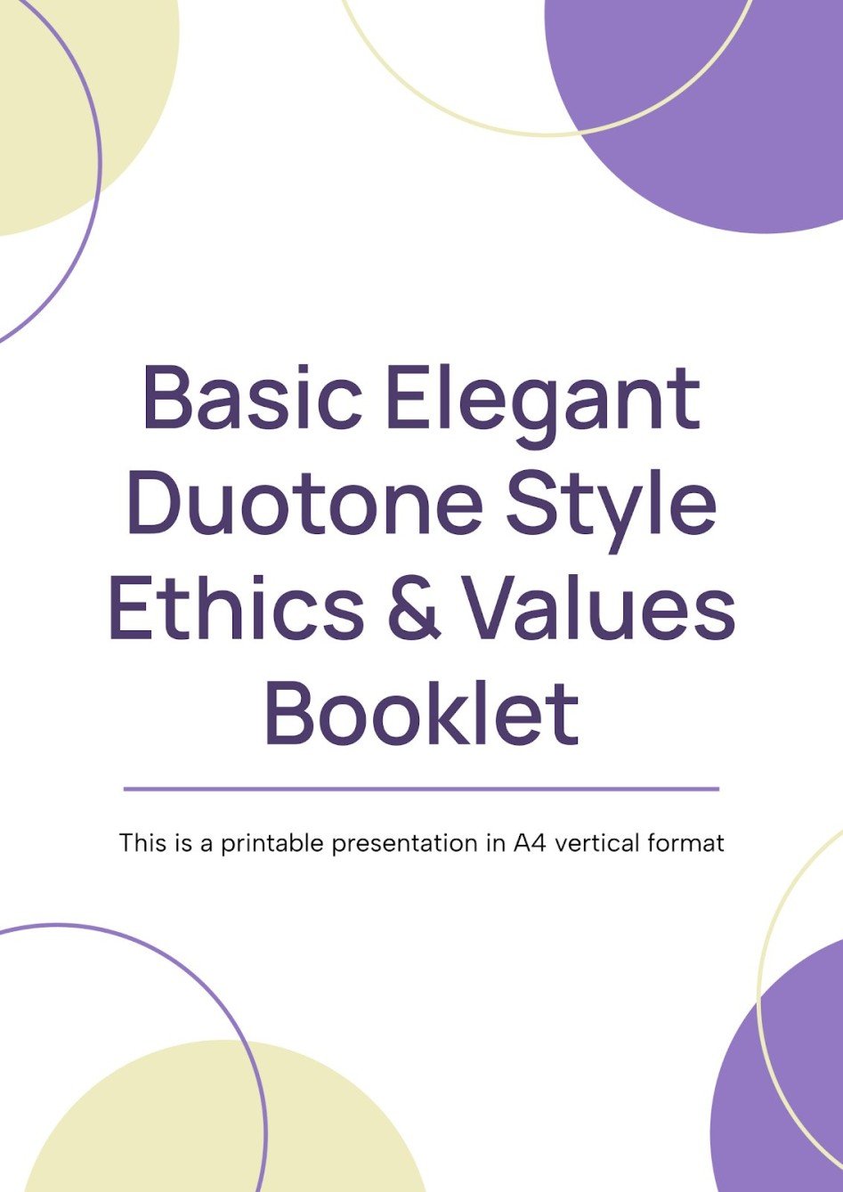 Basic elegant duotone style ethics and values booklet