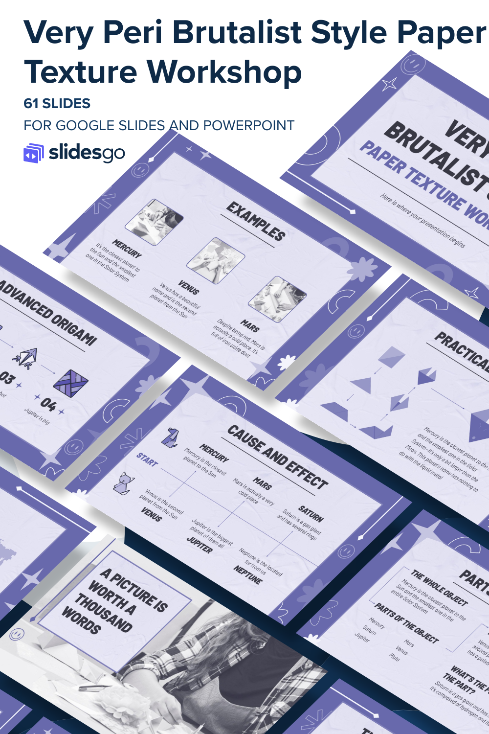 Very Peri Brutalist Style Paper Texture Workshop