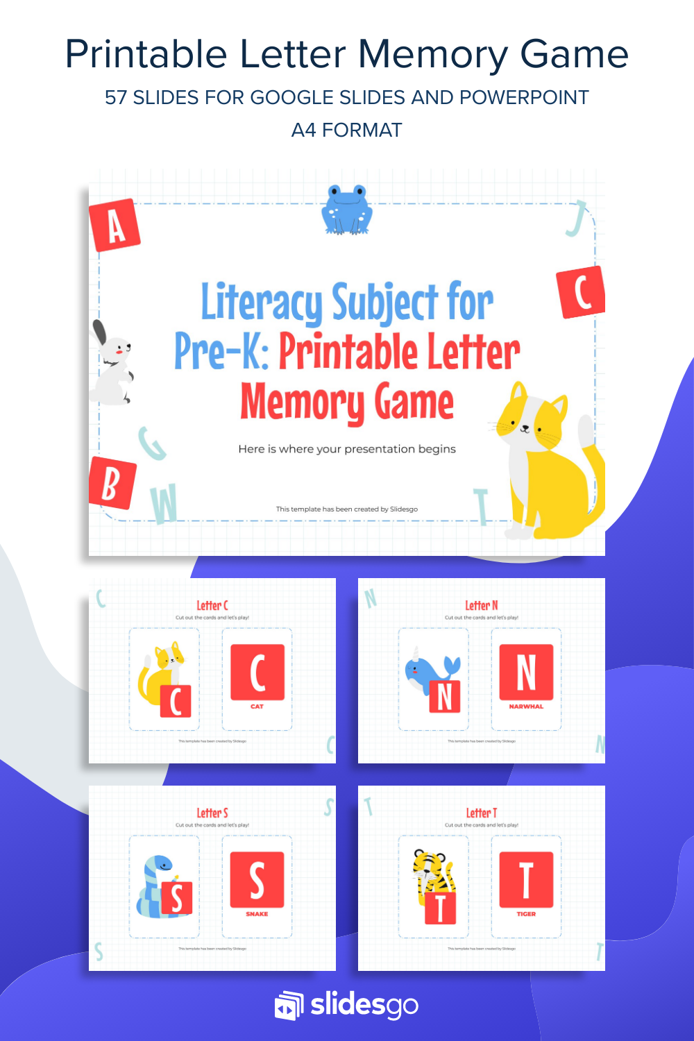 Animals Memory Cards for Pre-K | Google Slides & PPT