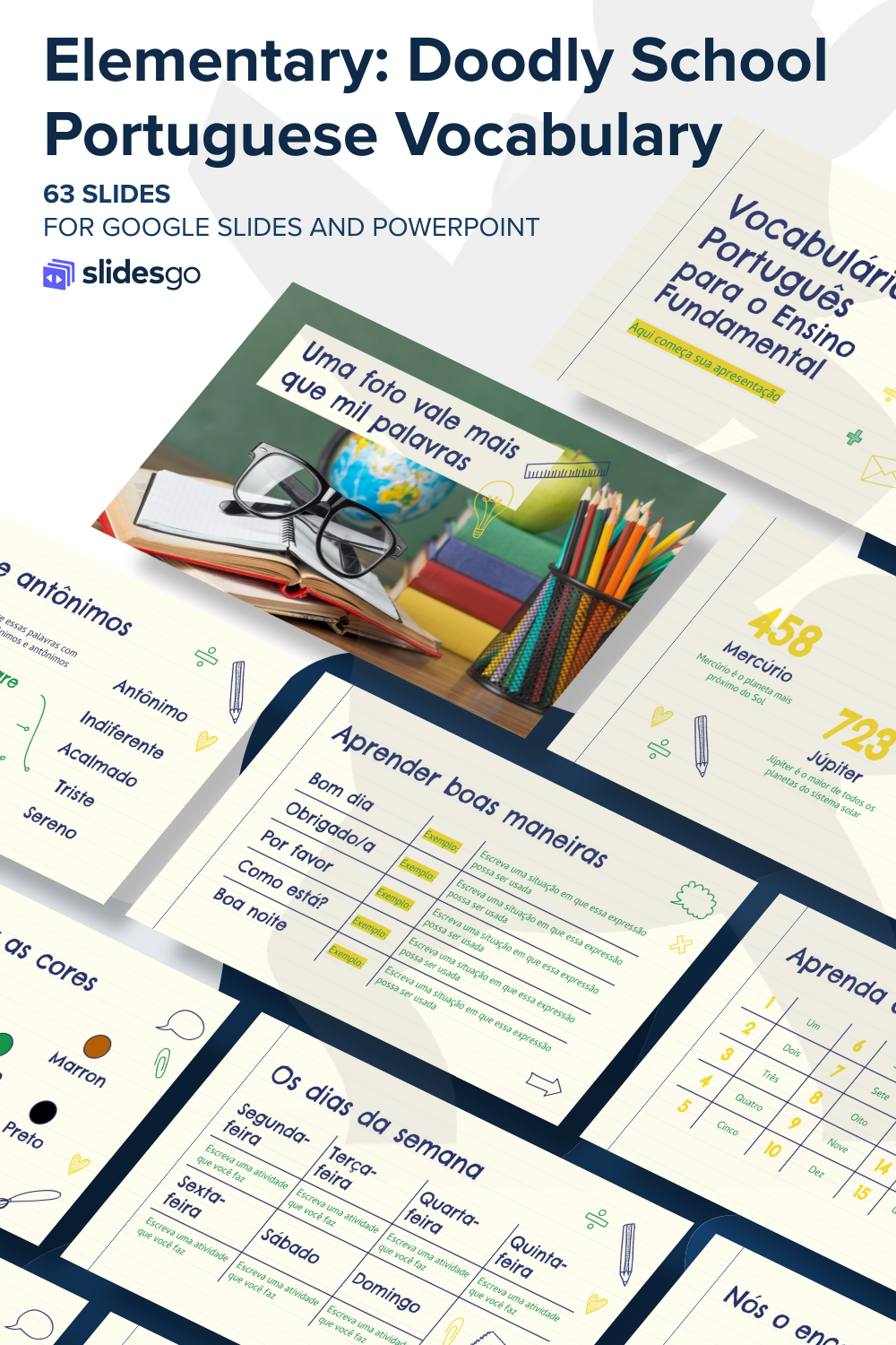 Doodly School Protuguese Vocabulary | Google Slides & PPT