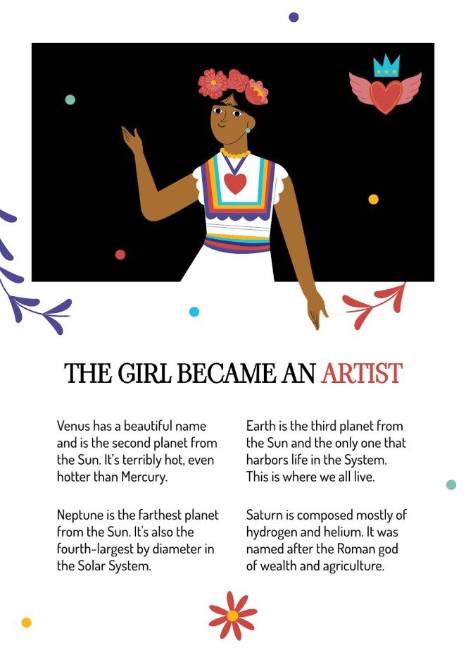 The artist Frida Kahlo Storybook | Google Slides & PPT