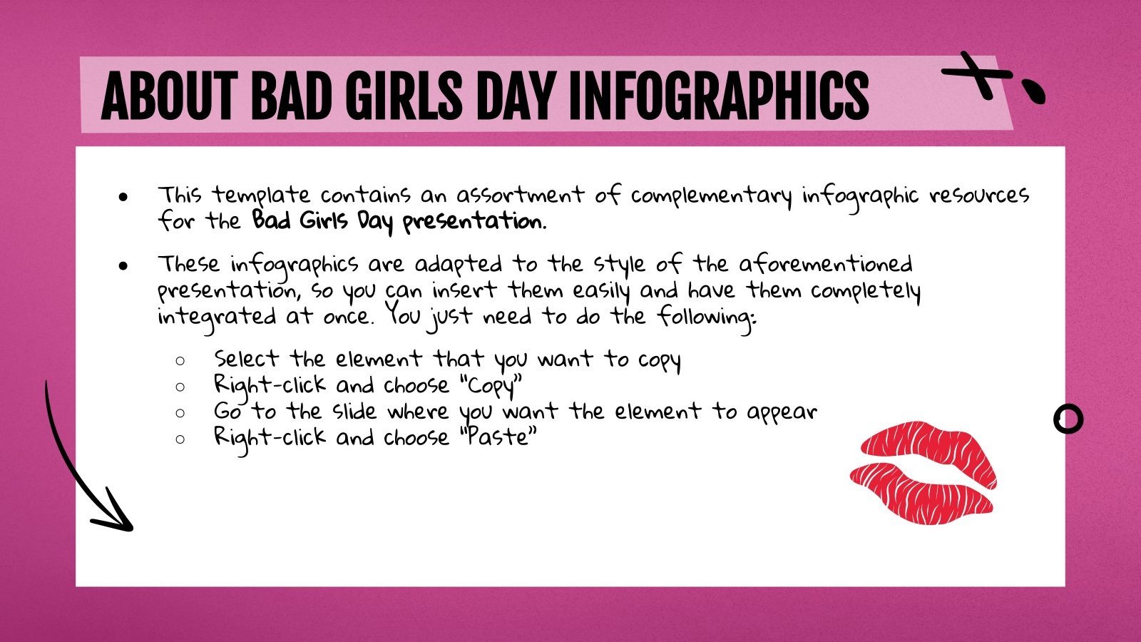 Infográficos do "Bad Girls Day" | Google Slides e PowerPoint