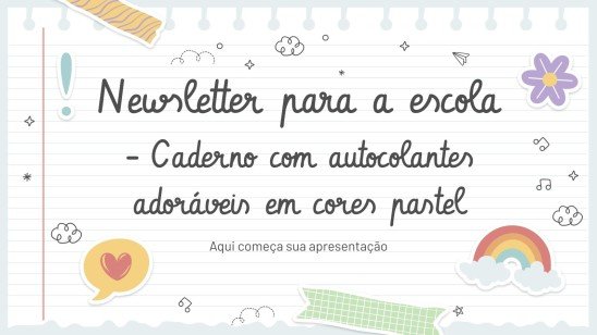 Cute Pastel Stickers Notebook Newsletter | Google Slides