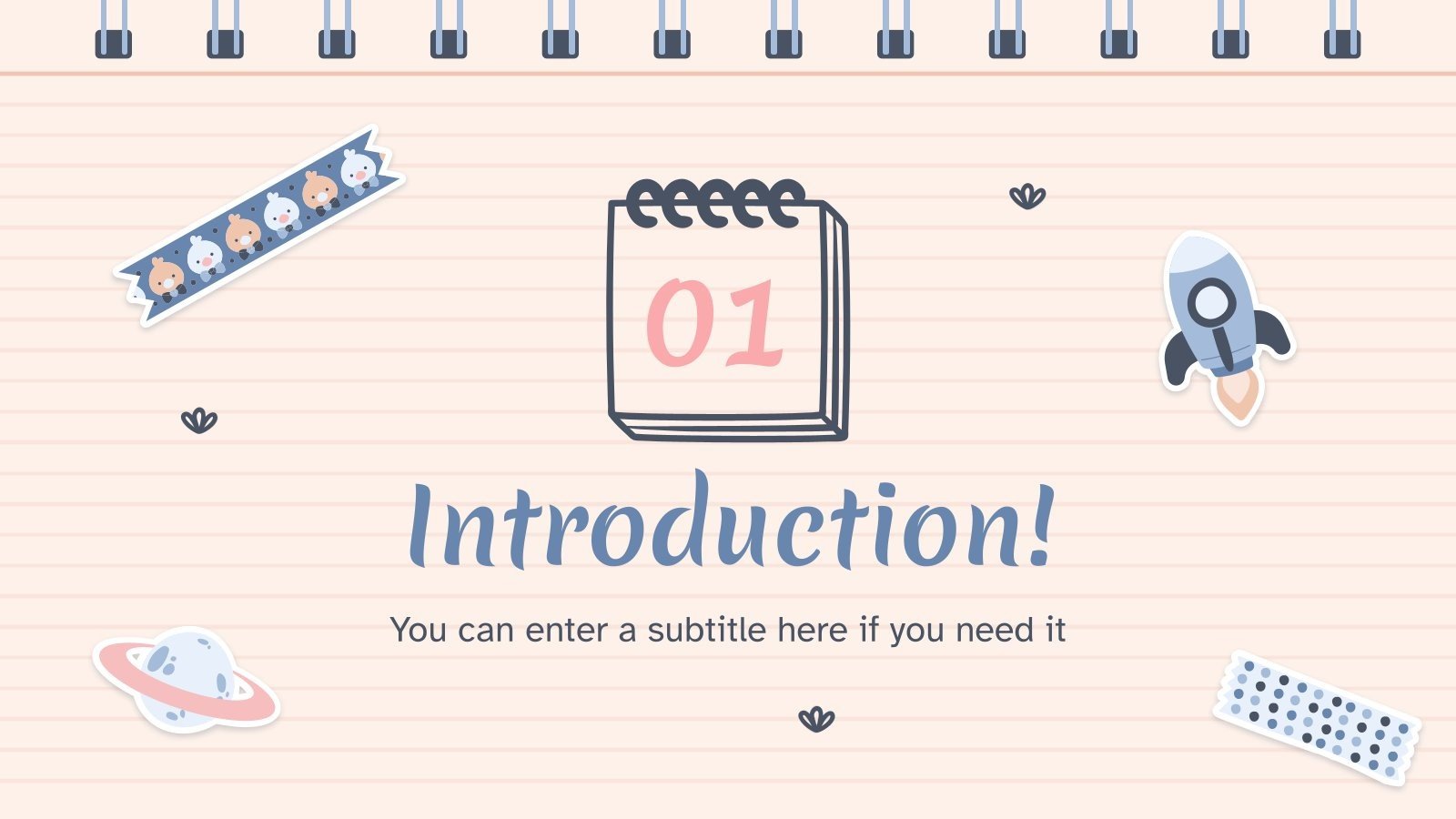 Cute Pastel Stickers Notebook | Google Slides & PowerPoint