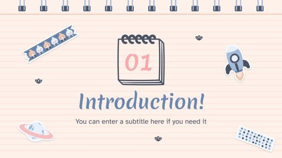 Cute Pastel Stickers Notebook | Google Slides & PowerPoint