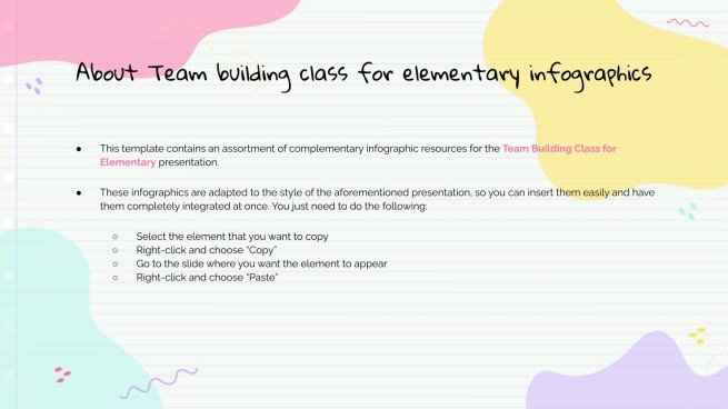 Team Building Class for Elementary Infographics