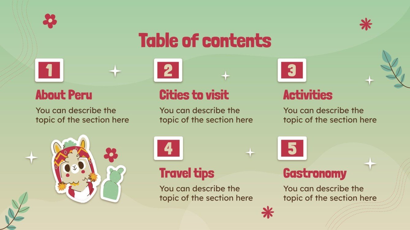 Peru Tour Recommendations | Google Slides & PowerPoint