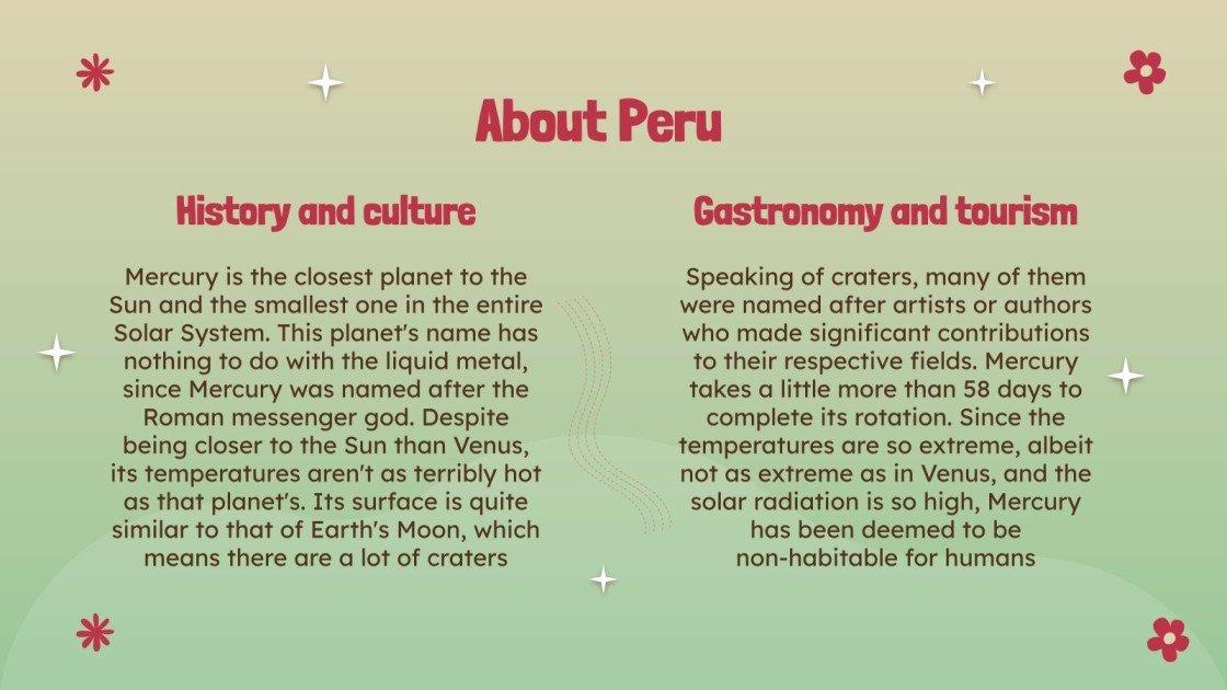 Peru Tour Recommendations | Google Slides & PowerPoint