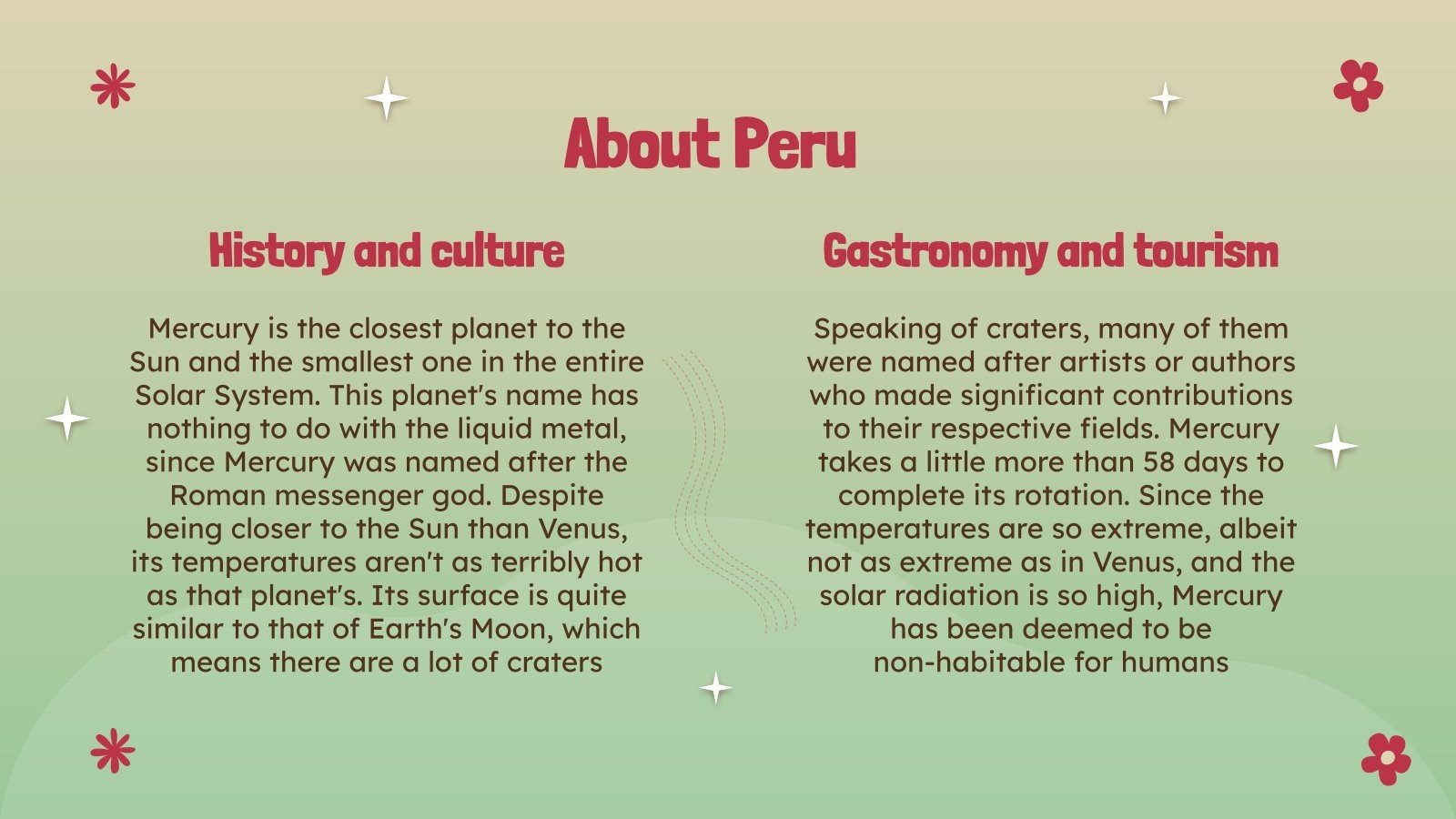 Peru Tour Recommendations | Google Slides & PowerPoint