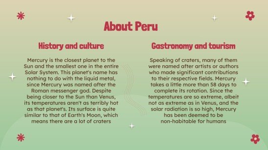 Peru Tour Recommendations | Google Slides & PowerPoint