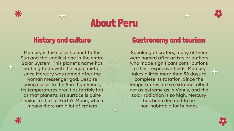 Peru Tour Recommendations | Google Slides & PowerPoint