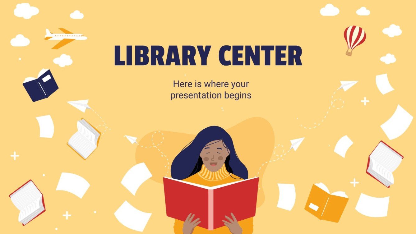 Library Center Google Slides theme & PowerPoint template