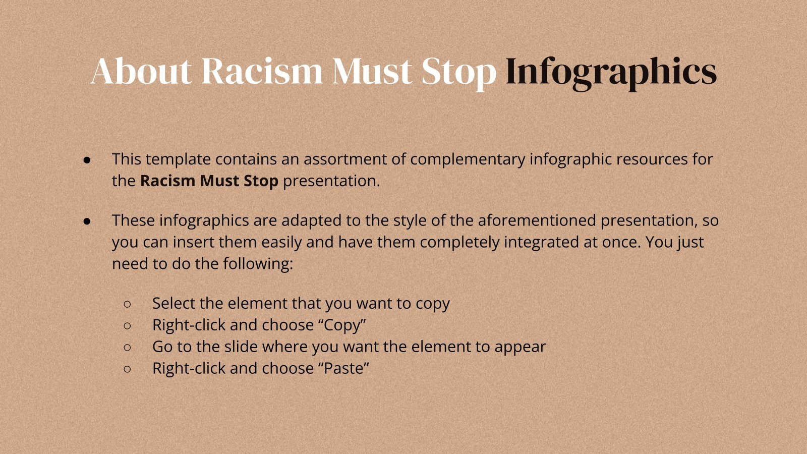 Infográficos: O racismo deve parar | Google Slides e PPT