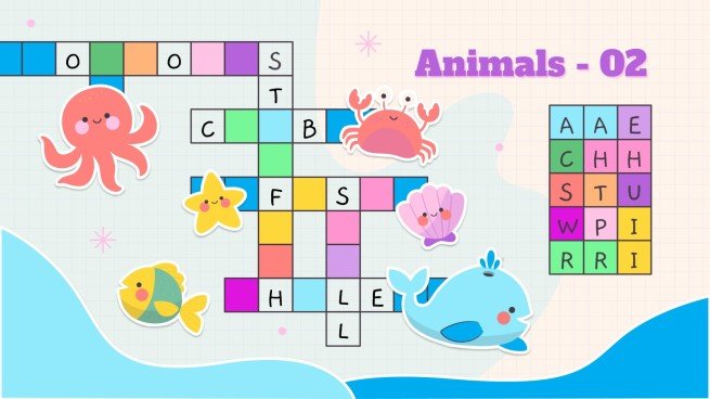 Crossword Animal Puzzles for Elementary | Google Slides