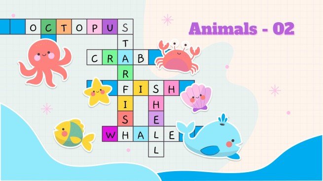 Crossword Animal Puzzles for Elementary | Google Slides